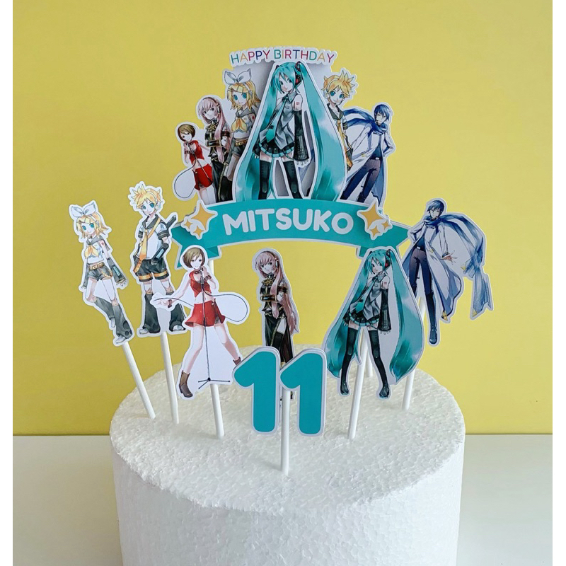 Cake Topper 3D Personaje Vocaloid Hatsune Miku Anime Tarta Decoración ...