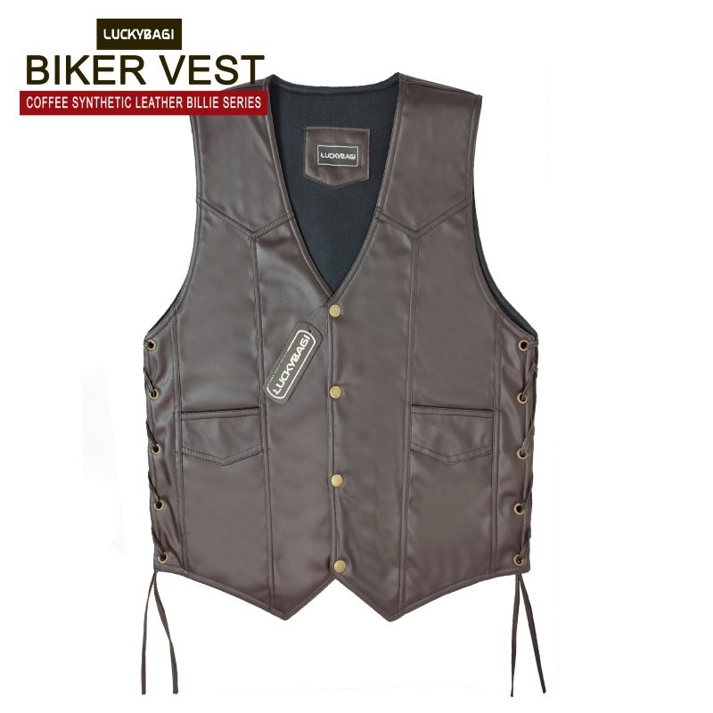 Chaleco De Motocicleta Para Hombres Cuero Para Billie Biker Letaher | Shopee México