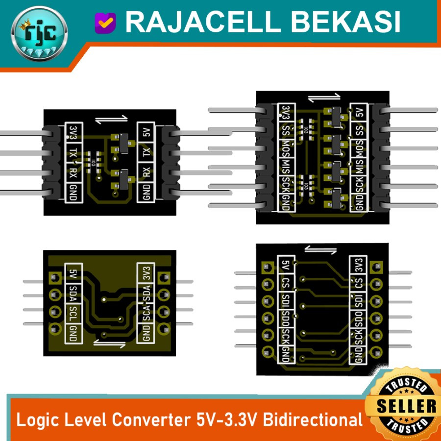 Convertidor De Nivel Lógico LLC Para 5V-3.3V Bidireccional Serial I2C ...