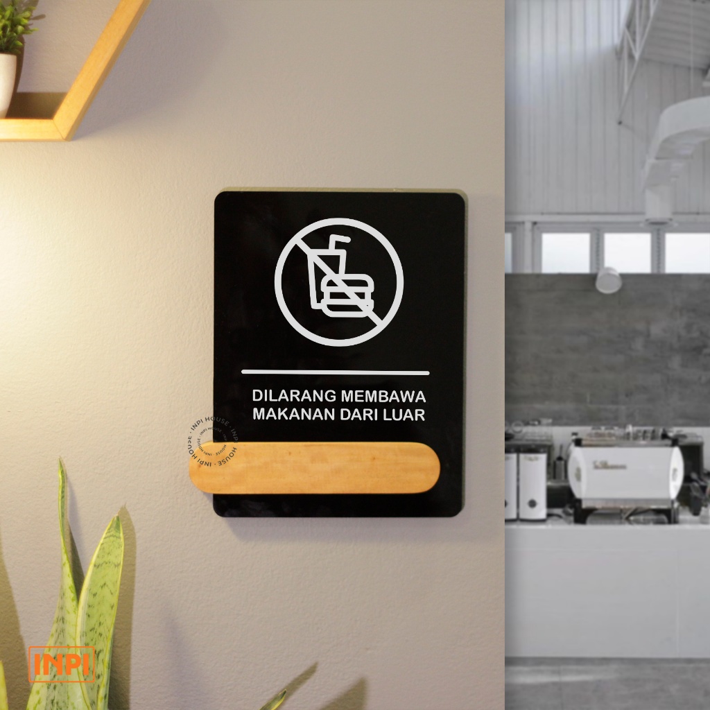 Letrero Prohibido Traer Comida Acrílica De Madera-INPI House | Shopee ...