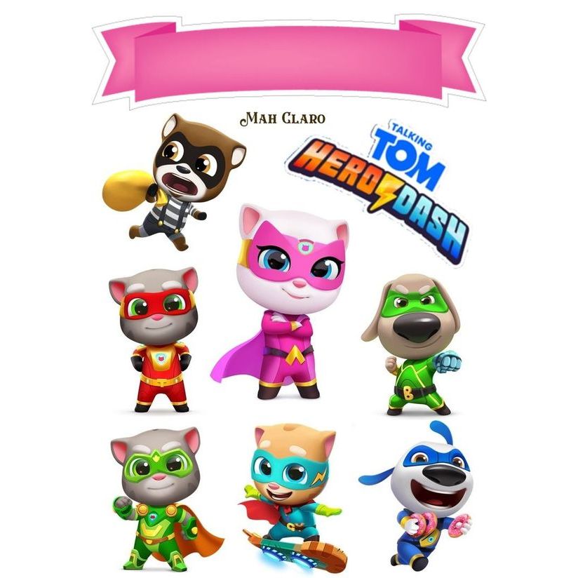 Topper TALKING TOM/Cake Feliz Cumpleaños Puede Solicitar Nombre Y Edad ...