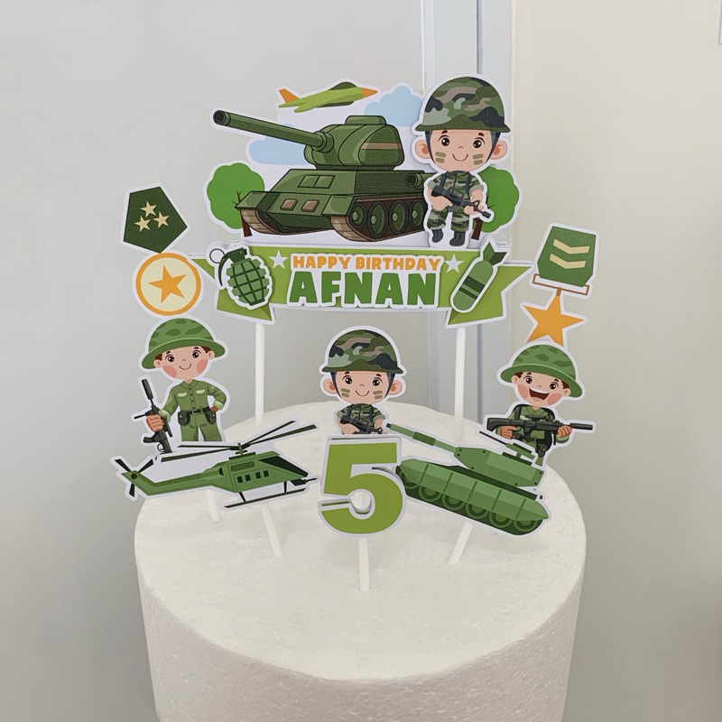 3d Cake Topper Ejército Carácter TNI AD Tanque Decoración De La Torta ...