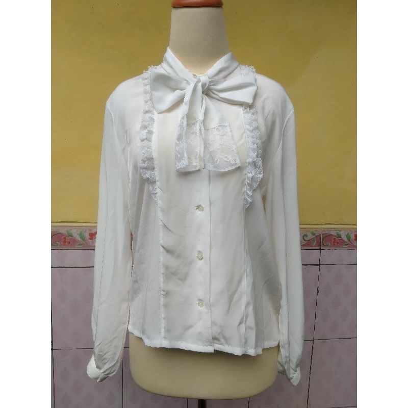PUTIH KEMEJA Camisa Blanca Correa Frontal/De Trabajo/Outfit-Mi Traje De ...
