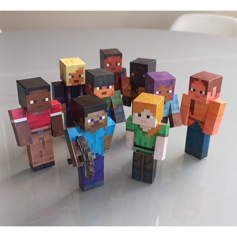 Hoja De Patrones Papercraft Paquete Completo minecraft Personaje 9 ...