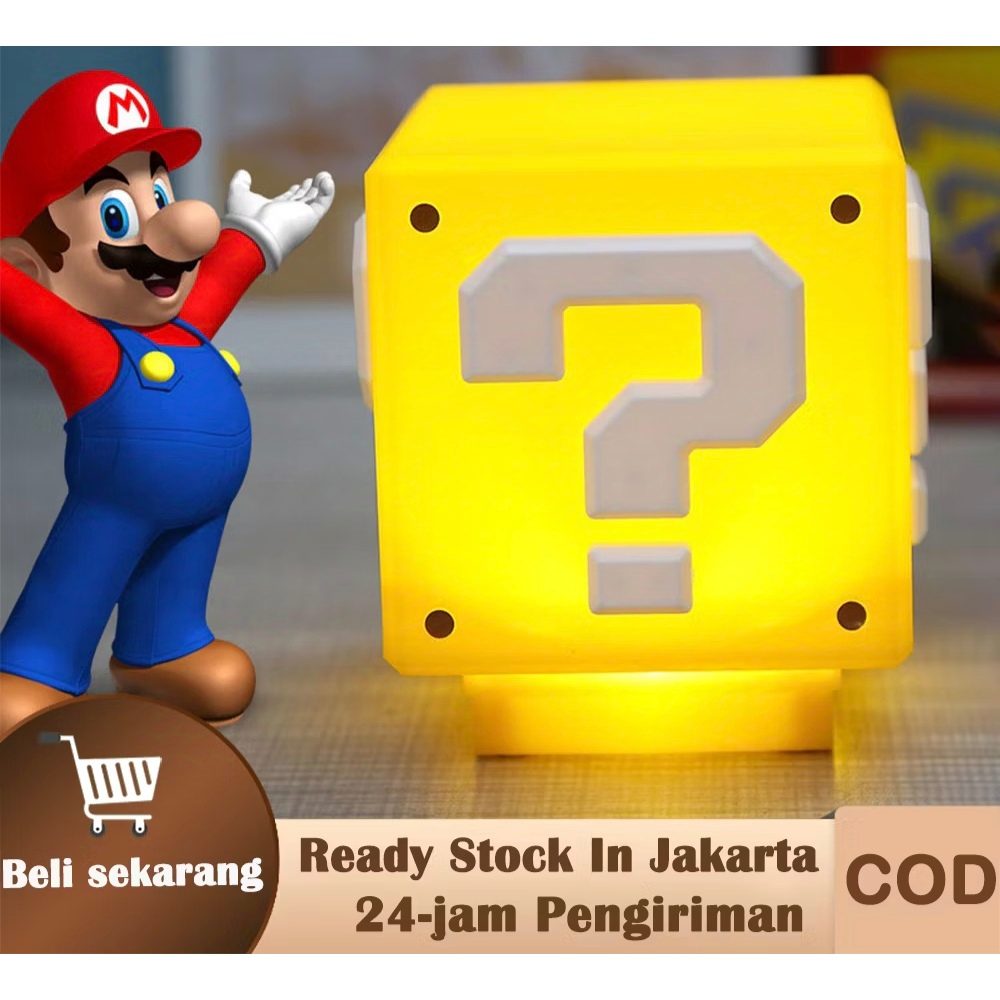 Super Mario LED Luz Táctil USB De Carga Signo De Interrogación De Noche ...