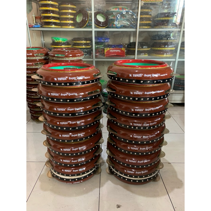 KAYU Original Jepara Pandereta Unidad M Yunus Tamaño 35cm Mango Madera ...