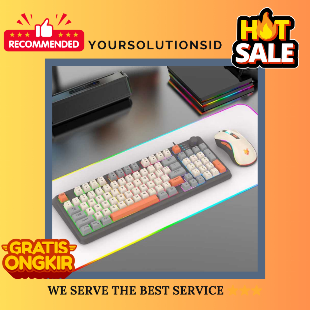 Xunfox Teclado Para Juegos RGB LED USB Con Cable 94 Teclas Perilla Superior Con Ratón-K820 ...