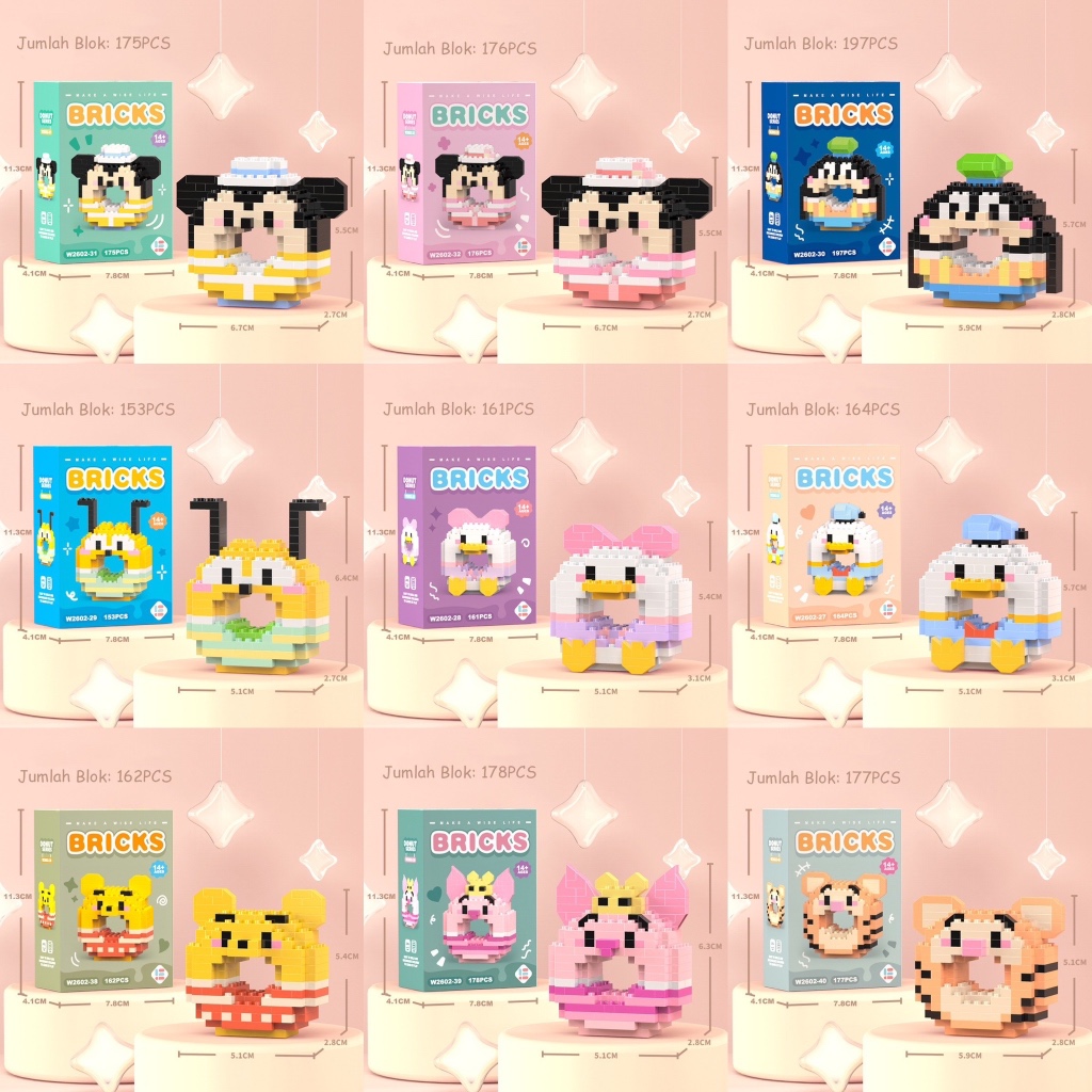 Nano Block Donut Bricks Modelo Redondo DIY Personaje De Dibujos ...
