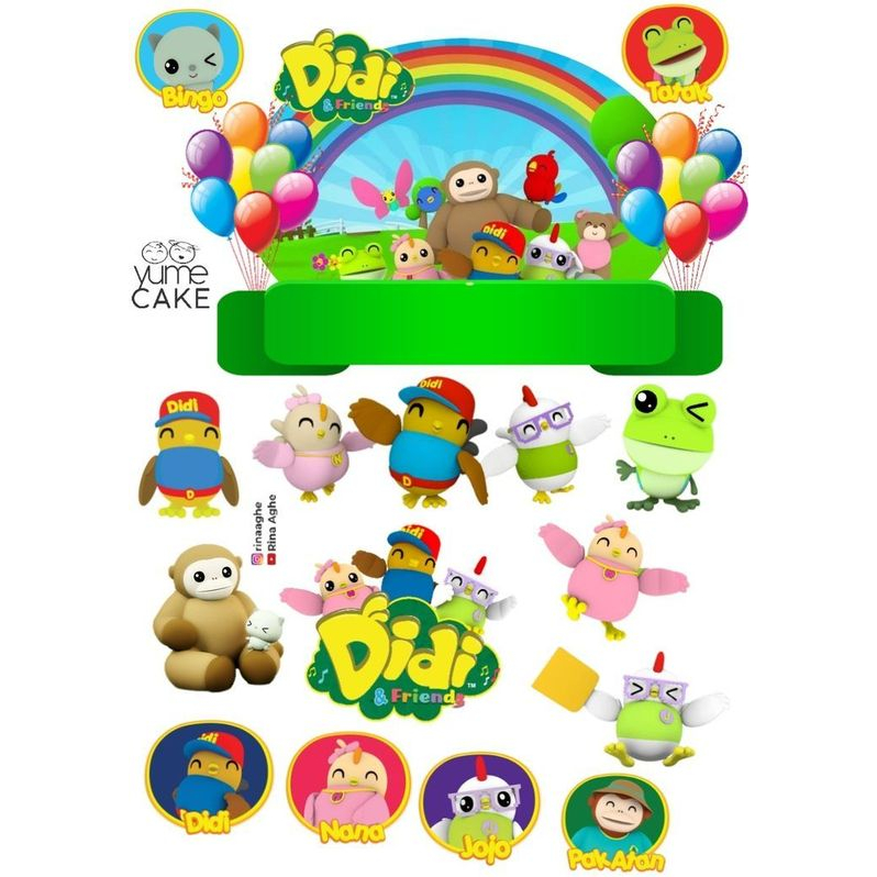 Didie Y Amigos Cake Topper/Happy Birthday Puede Solicitar El Nombre Y ...
