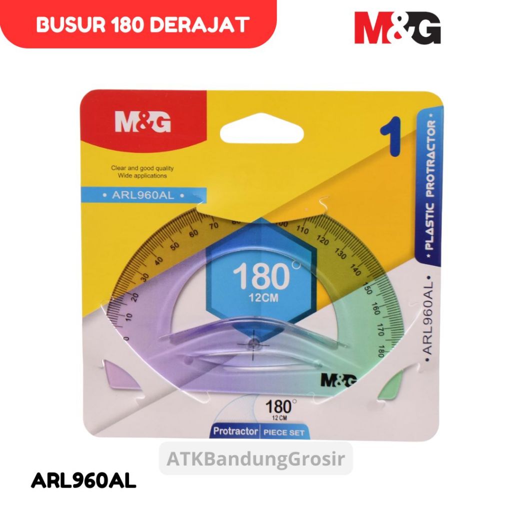 M & G Geometría Regla Transparente Gradación De Color 12 CM 180 Grados ...