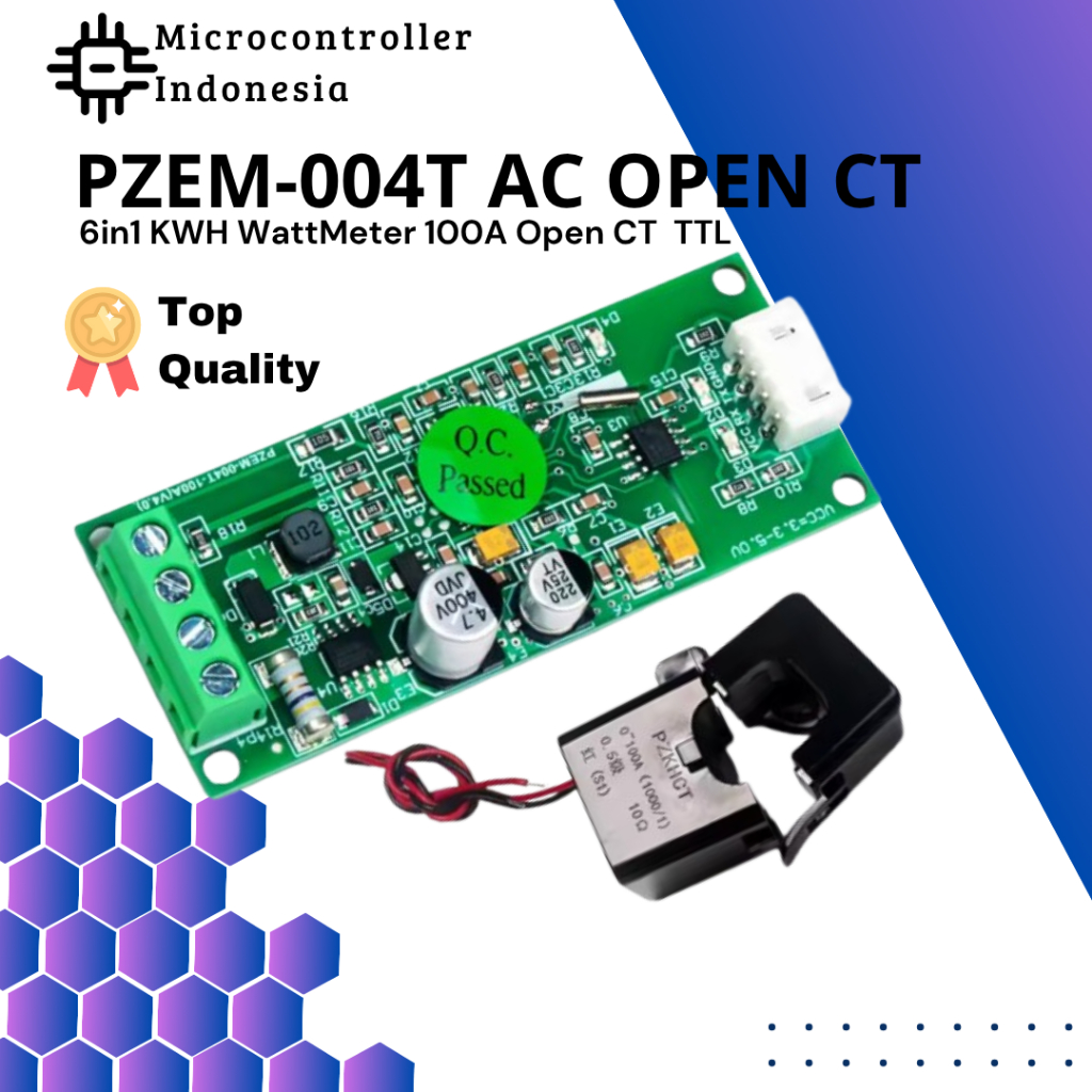 PZEM-004T AC V4.0 Vatímetro 100A 6en1 RS485 TTL KWH Medidor De Potencia Compatible Arduino ESP32 ...