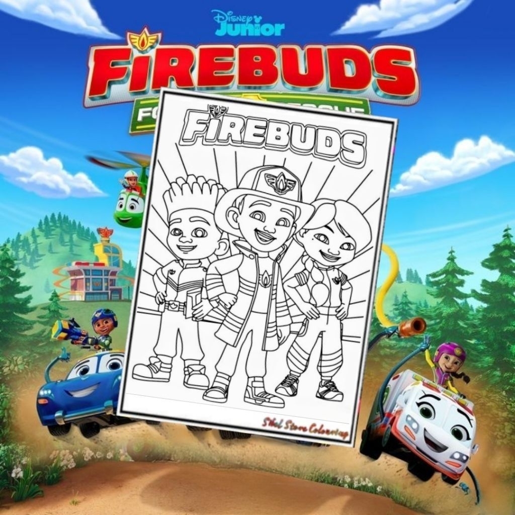 Firebuds V1 Theme Coloring Paper Contiene 11 Hojas/Kindergarten/PAUD ...
