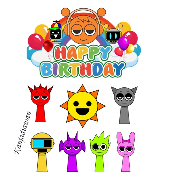 Topper Sprunki Pomni Anomali Tung sahur Digital Circo Mixue Cake ...