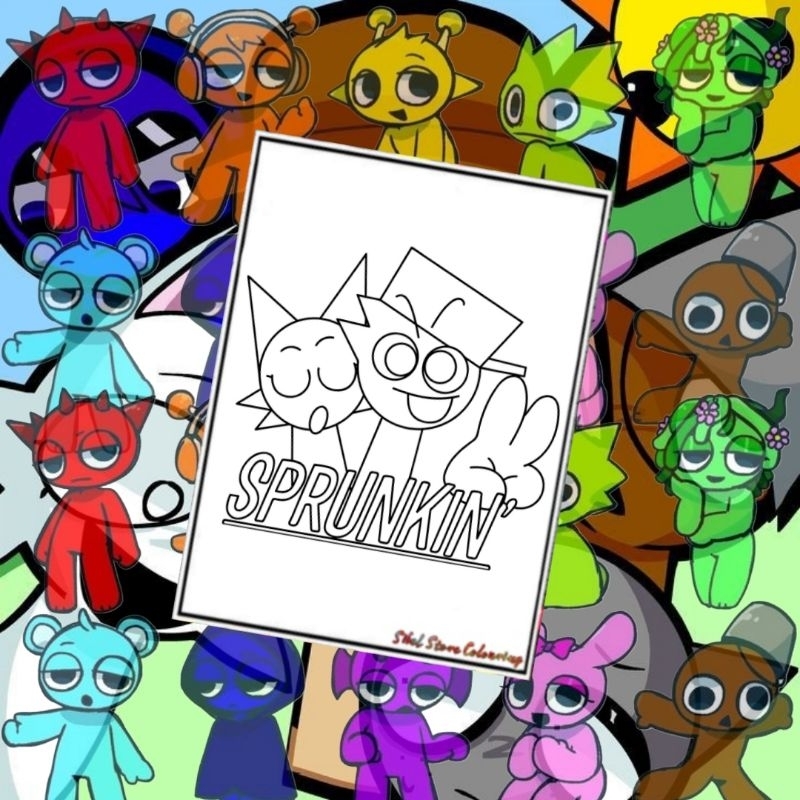 Sprunki V4 Papel De Dibujo Para Colorear/Contiene 10 Hojas De Grueso De ...