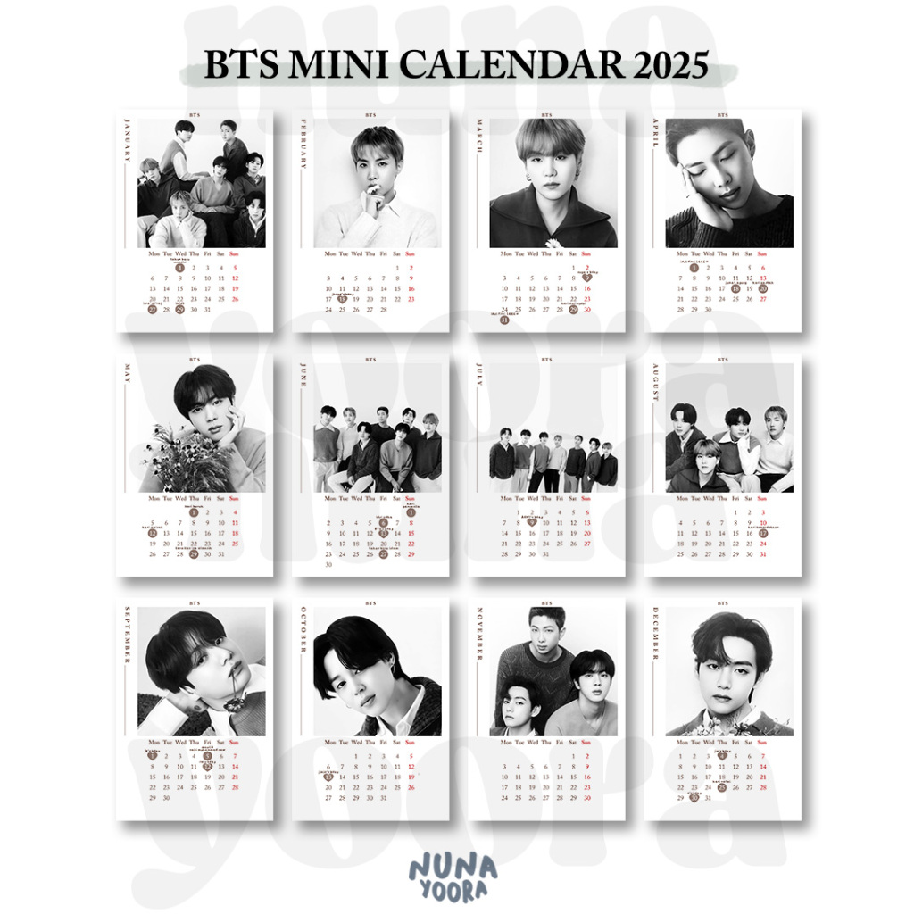 BTS Estética MINI Calendario 2025-kpop De Mesa 2025 bangtan-merch ...