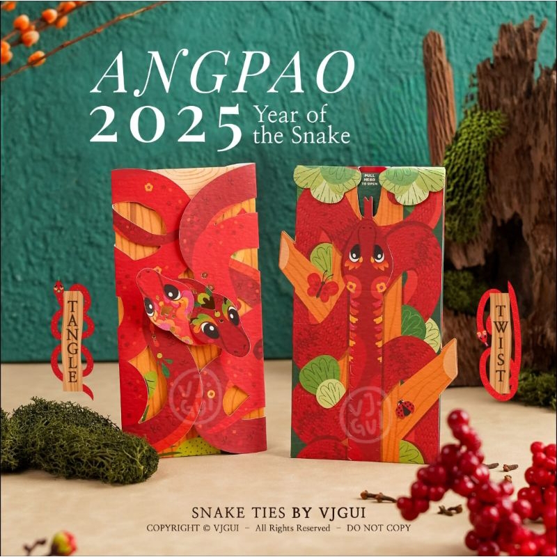Año Nuevo Chino angpao Sobre 2025 Único Lindo 2025 Serpiente 3D sincia ...