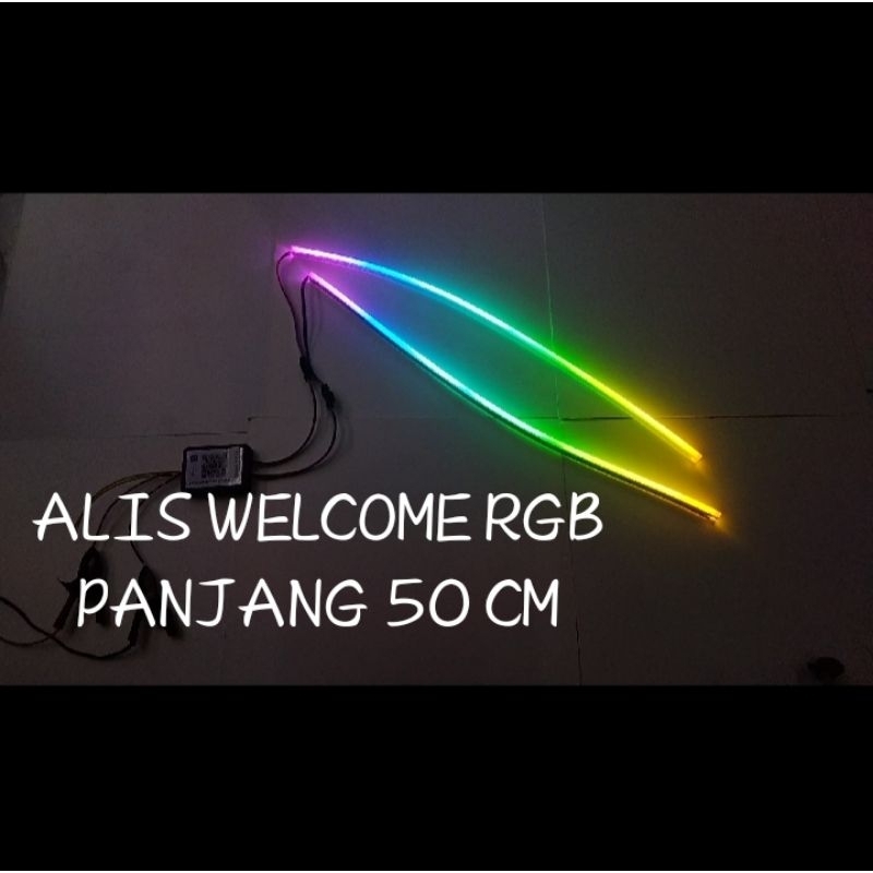 Cejas Flexibles DRL Luces LED WRGB APP 50 CM Bienvenido + RGB Matriz ...