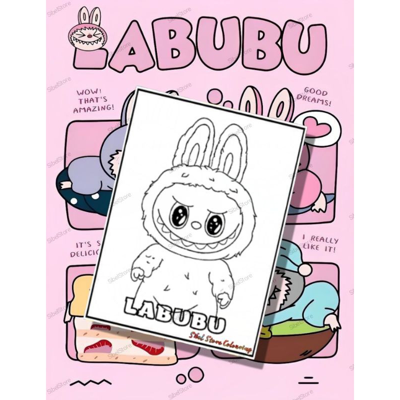 El Papel Grueso Para Colorear Labubu V1 Contiene 10 Hojas/Dibujar ...