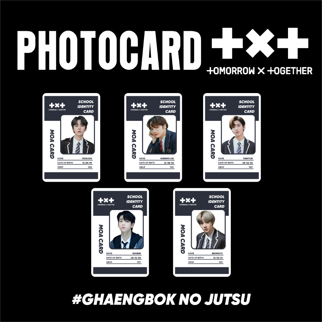 Tarjeta Fotográfica TXT SCHOOL ID 1 Lado (Precio Para 5 Piezas ...