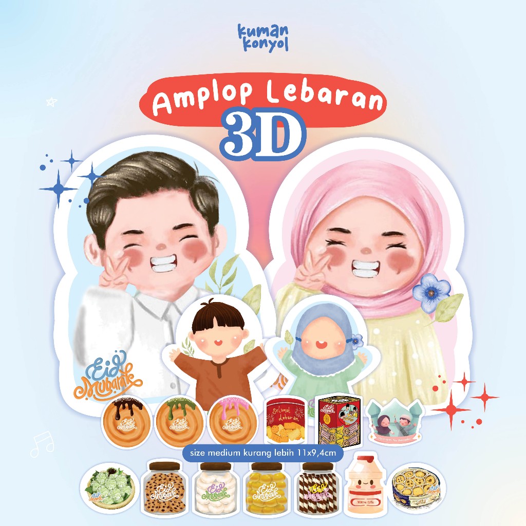 Sobre De Carácter EID UL FITRI VIRAL 3d-MUBARAK | Shopee México