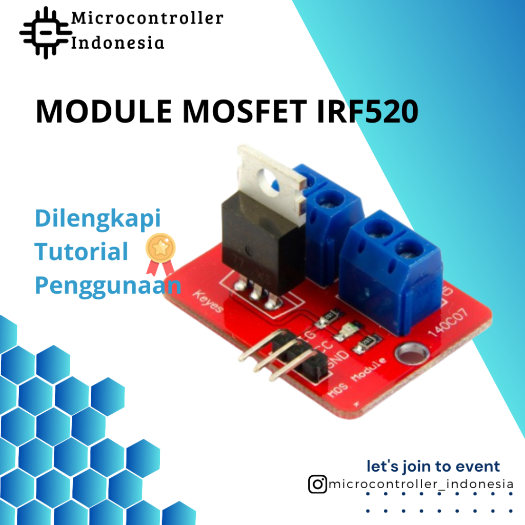 MOSFET IRF520 Controlador 24V 5A Módulo ARDUINO RASPBERRY ESP32 ESP8266 | Shopee México
