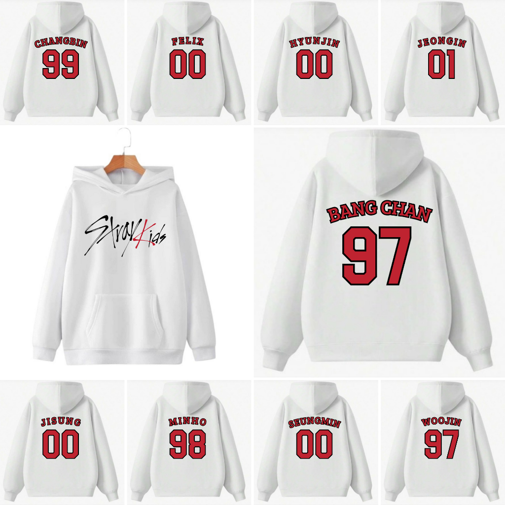 PUTIH Sudadera Con Capucha straykids Blanco kpop jersey lee know bang ...