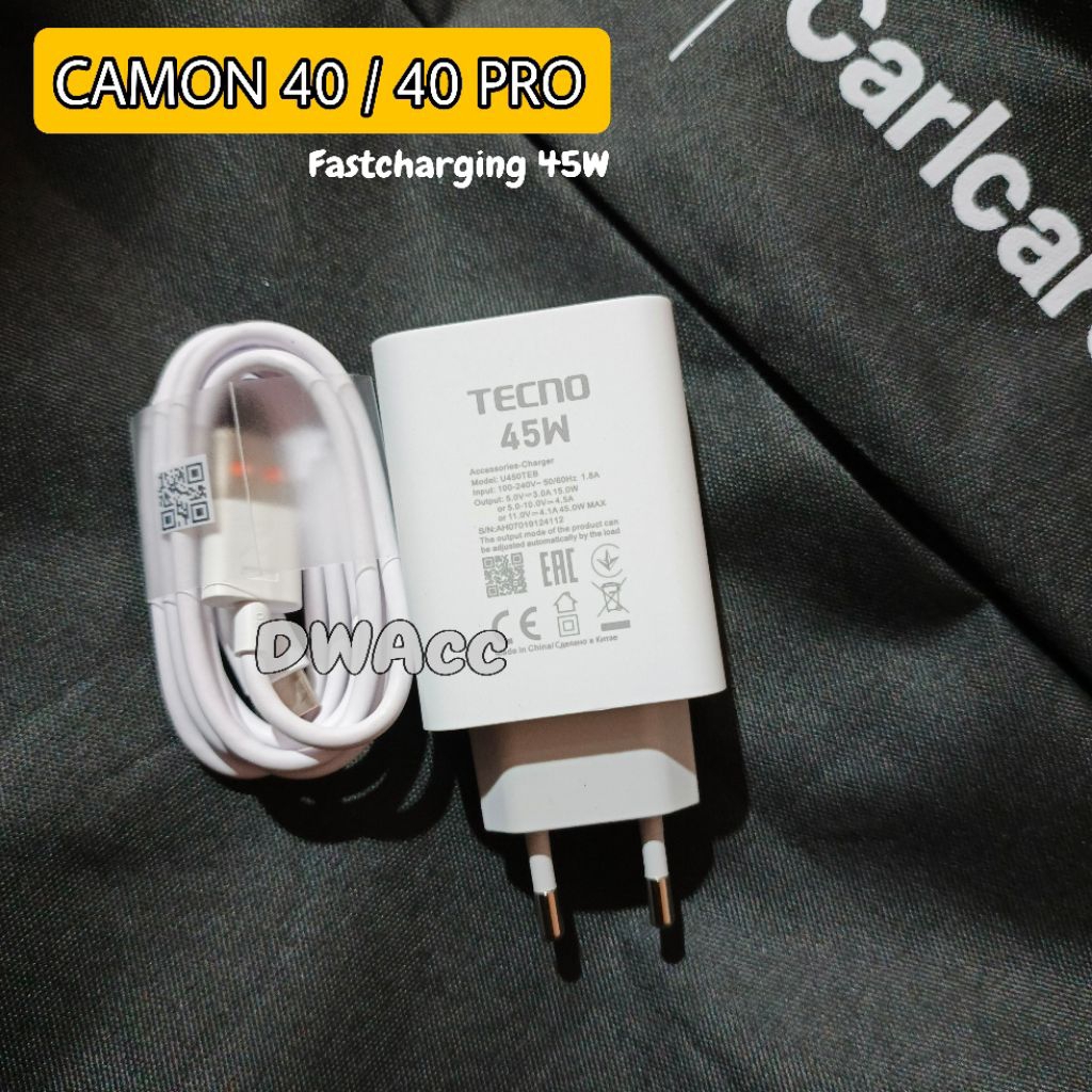 Tecno CAMON 40 PRO , Cargador Original 100 % Carga Rápida 45W | Shopee México