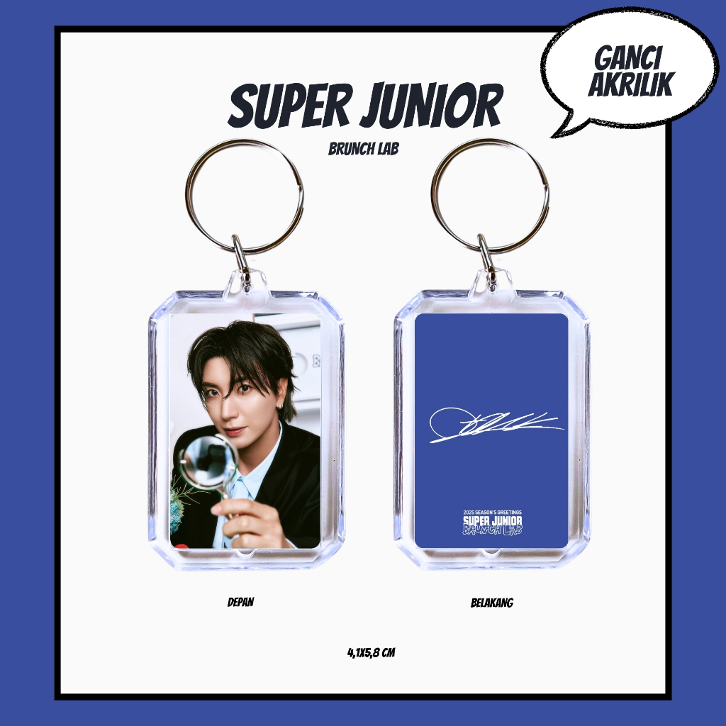 GANTUNGAN SUPER JUNIOR Cadena De Acrílico BRUNCH Laboratorio Llavero ...