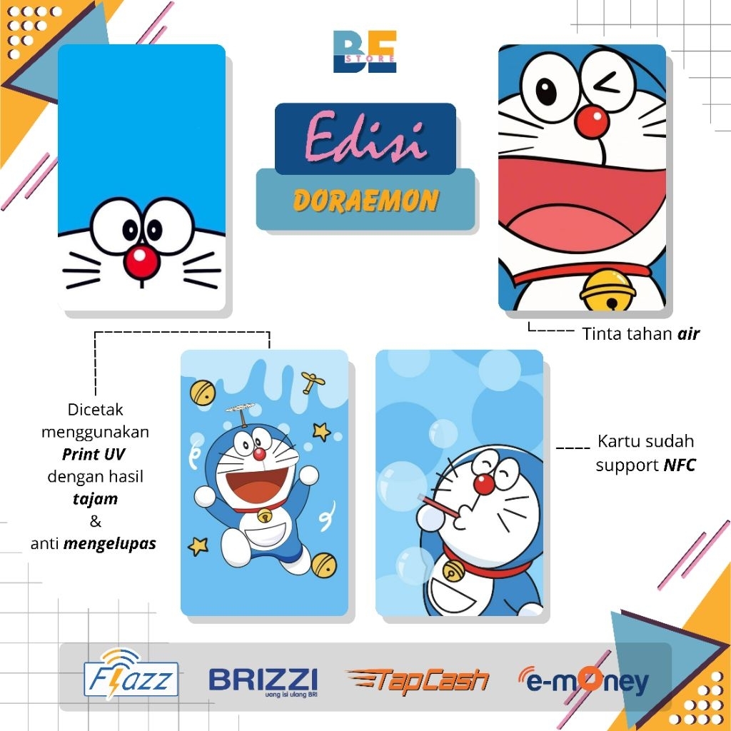 Tarjeta De Saldo E-MONEY/FLAZZ/BRIZZI/TAP-CASH/ZERO-Edición DORAEMON ...