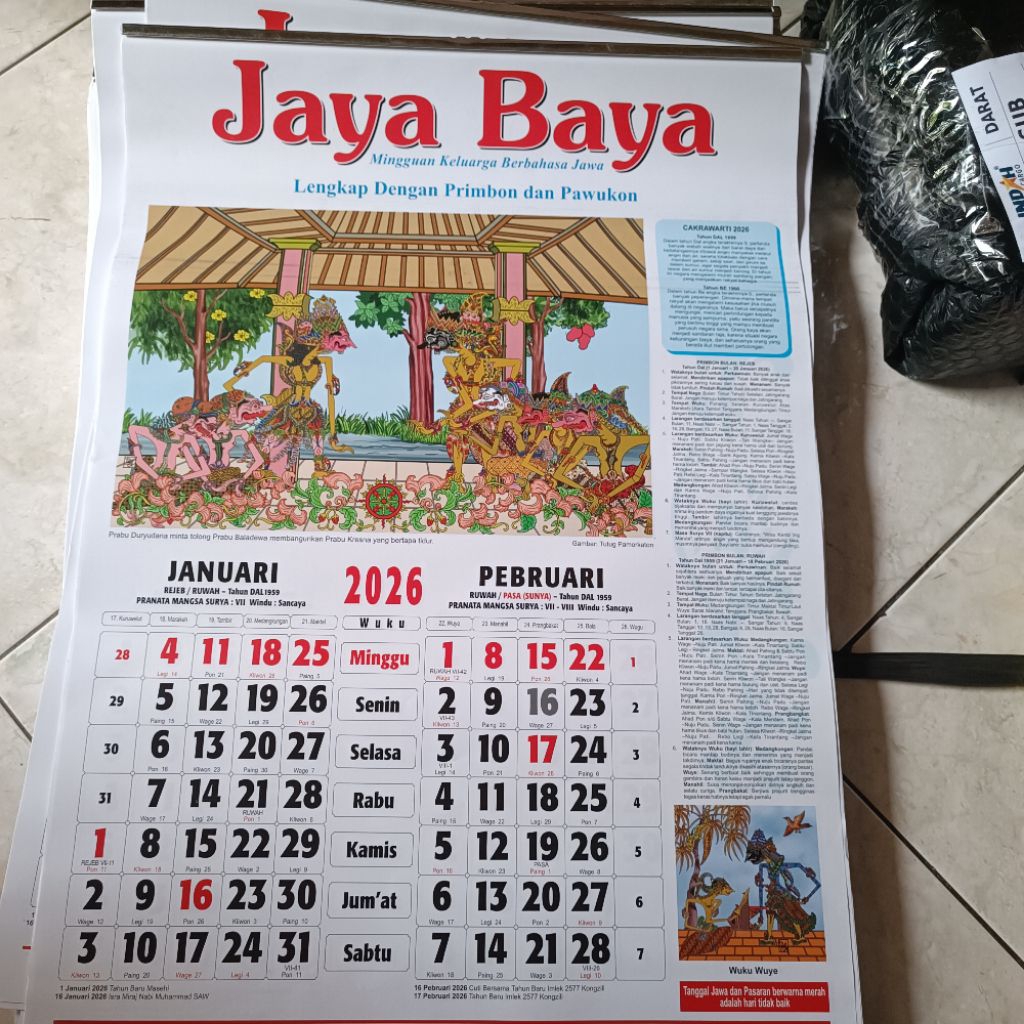 Calendario Jaya Baya 2026 Variante De Jayabaya 2026 PRIMBON Javanés ...