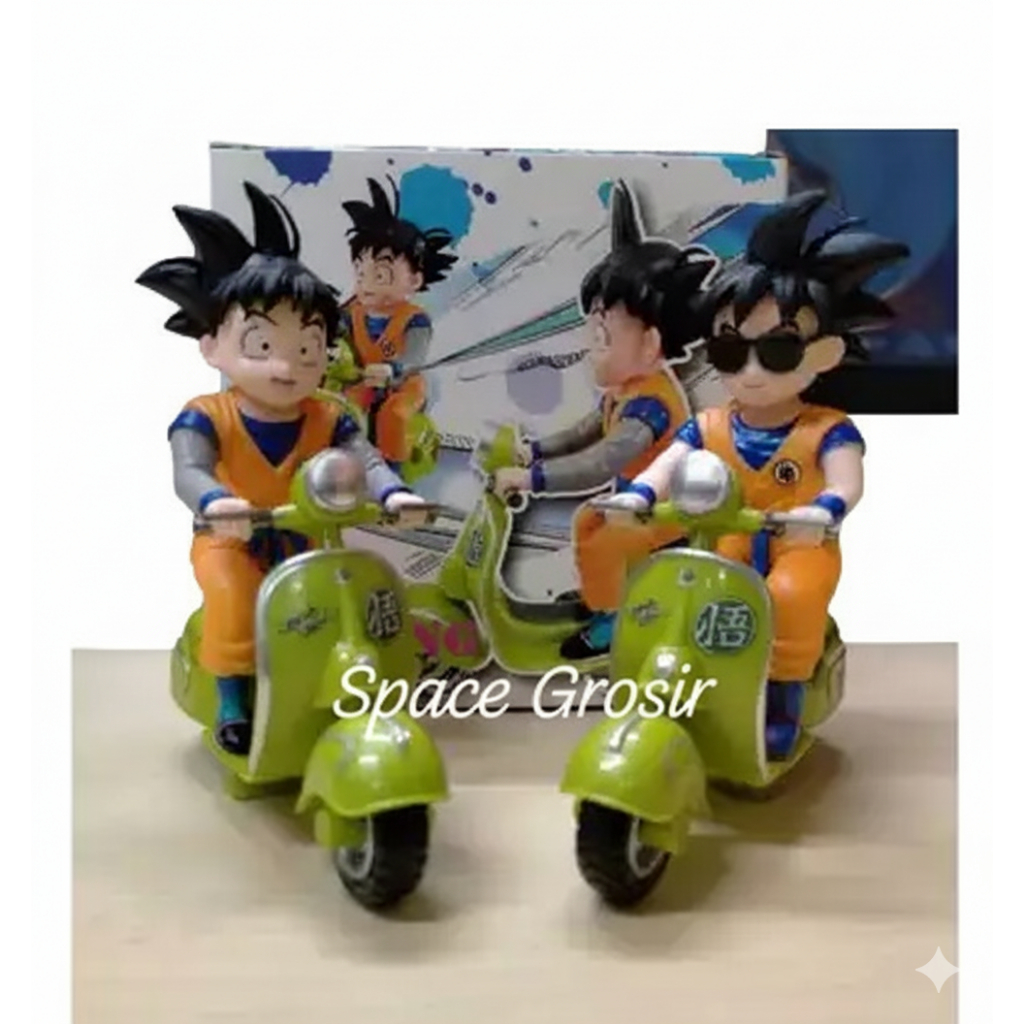 Figura De Acción Dragon ball Son Goku Y Motor Vespa Coll | Shopee México