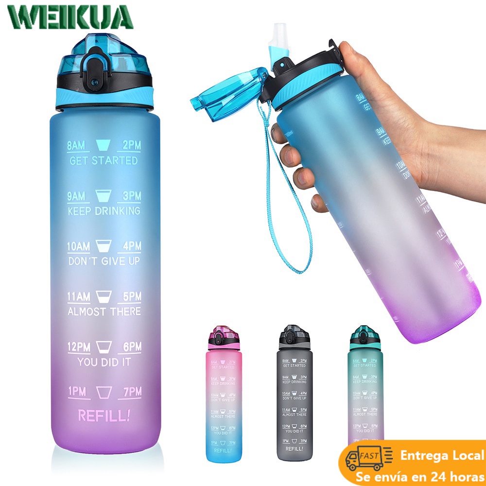 Botella de Agua Deportiva 1000ML, Botella de Agua de Gran Capacidad, Botella Deportiva con ...