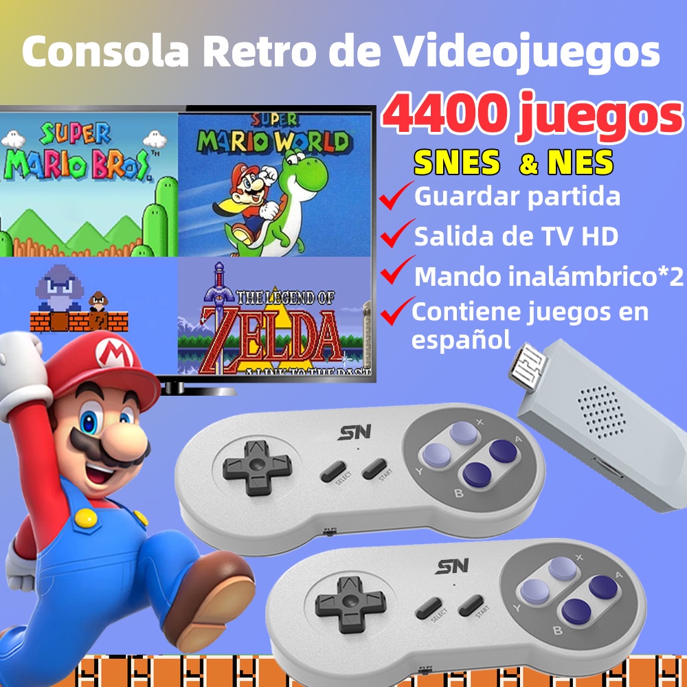 SF900 16 bit inalámbrico Retro 4K TV HDMI Consola de videojuegos para ...