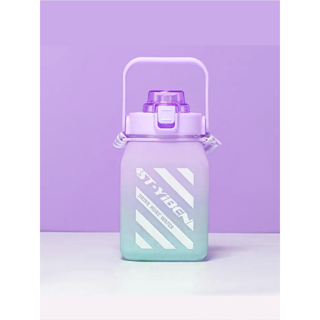 Botella de Agua Deportiva Cuadrada Multicolor Antiderrames 1.5 Litros ...