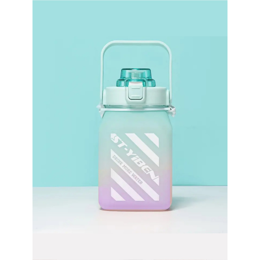 Botella de Agua Deportiva Cuadrada Multicolor Antiderrames 1.5 Litros ...