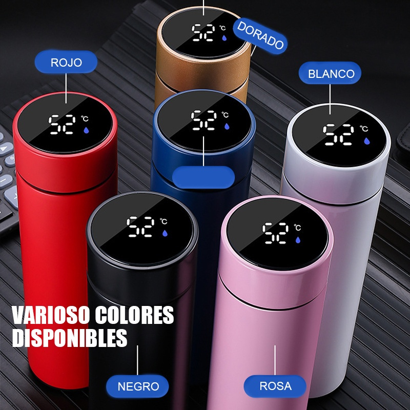 LED Digital Smart Termo Botella Pantalla De Temperatura 500ml De Acero ...