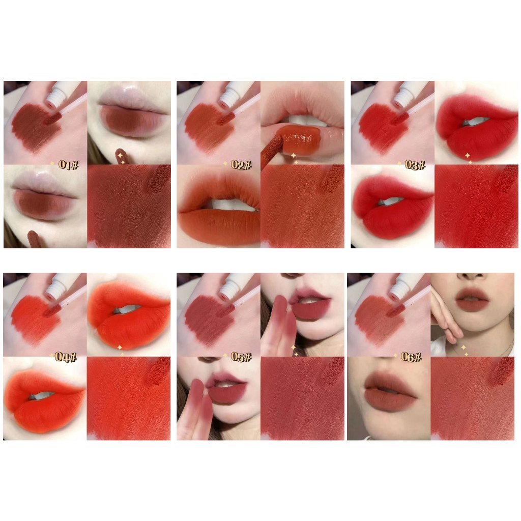 Pack de seis lápiz labial glaze set Niebla Cara Terciopelo mate ...