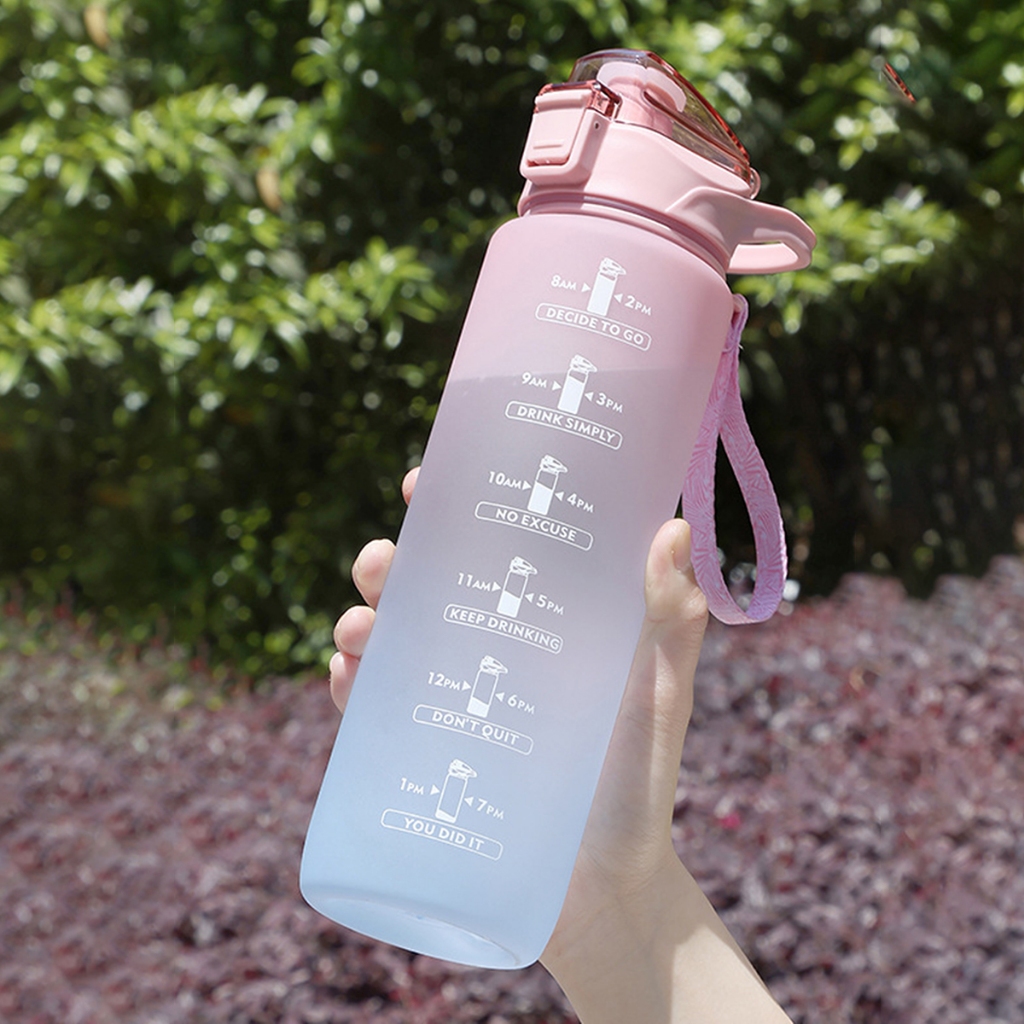 Botella de agua de gran capacidad 1000ml botella deportiva de moda a prueba de fugas botella de ...