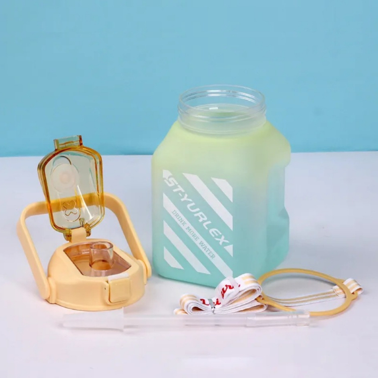 Botella de Agua Deportiva Cuadrada Multicolor Antiderrames 1.5 Litros ...