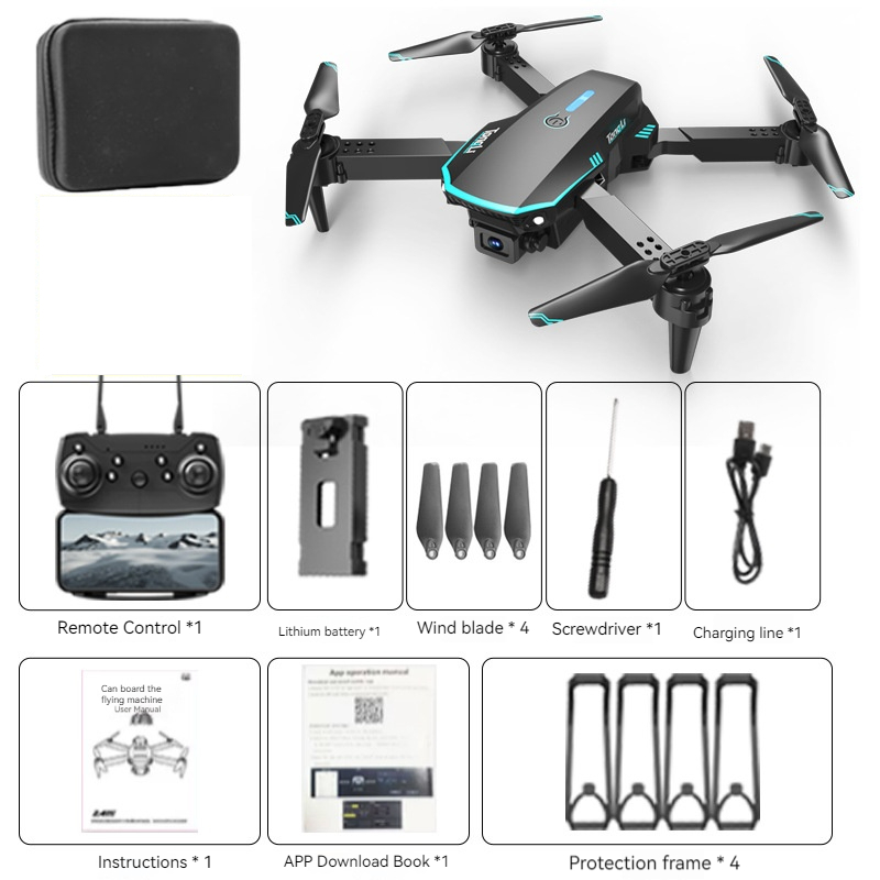 E99 Drone Control Remoto Dron Con Cámara HD1080 Quadcopter Estabilizar ...