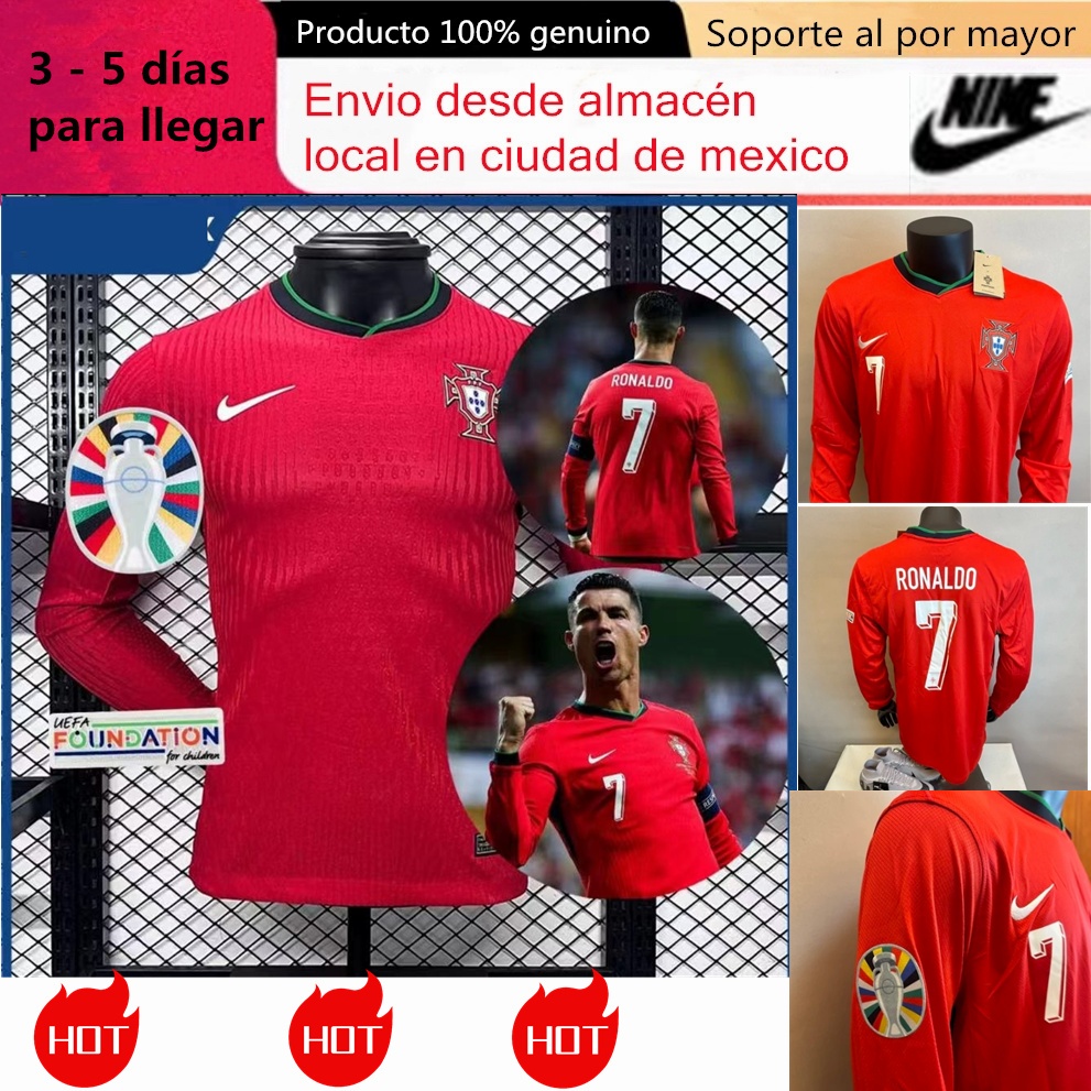NK eurocopa portugal casa ronaldo camiseta manga larga versión de los ...