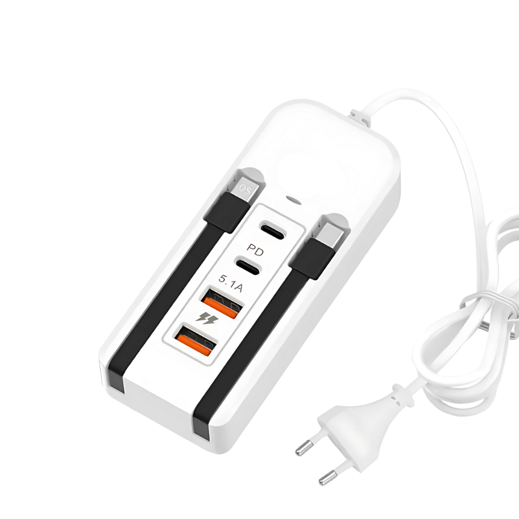 Multicontacto de 30 W 2 en 1 con Puertos USB y Tipo C TITITEMPORAL ...