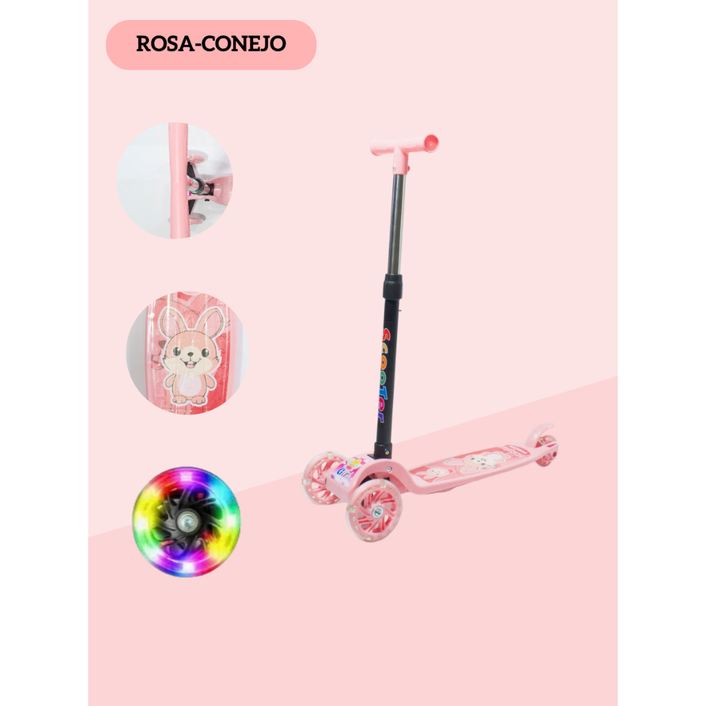 TAIKULA®Scooter Plegable para Niños de 2-12 Años, Patinete de 3 Ruedas ...