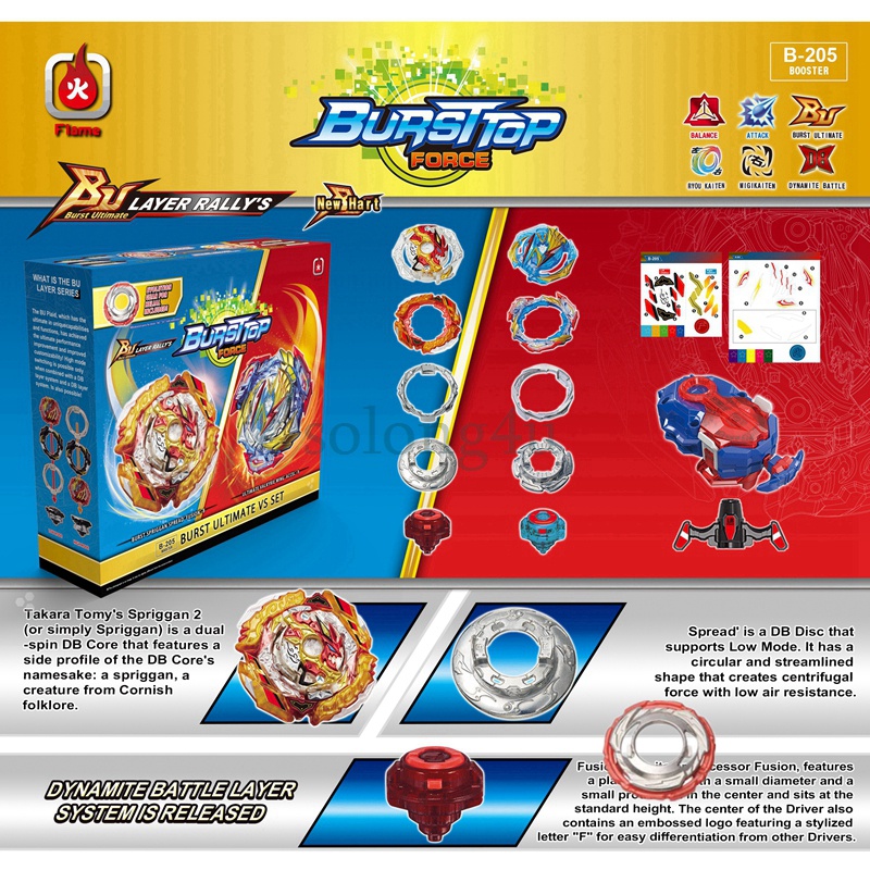 B-205 Beyblade Burst Spriggan Ultimate Valkryrie Con Engranaje VS Set ...