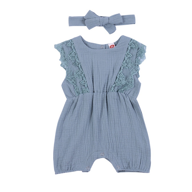 2pcs/set Bebé Romper Traje De Algodón Infantil Niña Arco De Encaje ...
