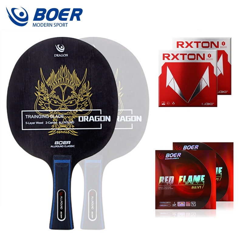 Hoja De Raqueta De Tenis De Mesa Boer DRAGON 7 Capas Arylate Fibra De Carbono Ligera Ping Pong ...