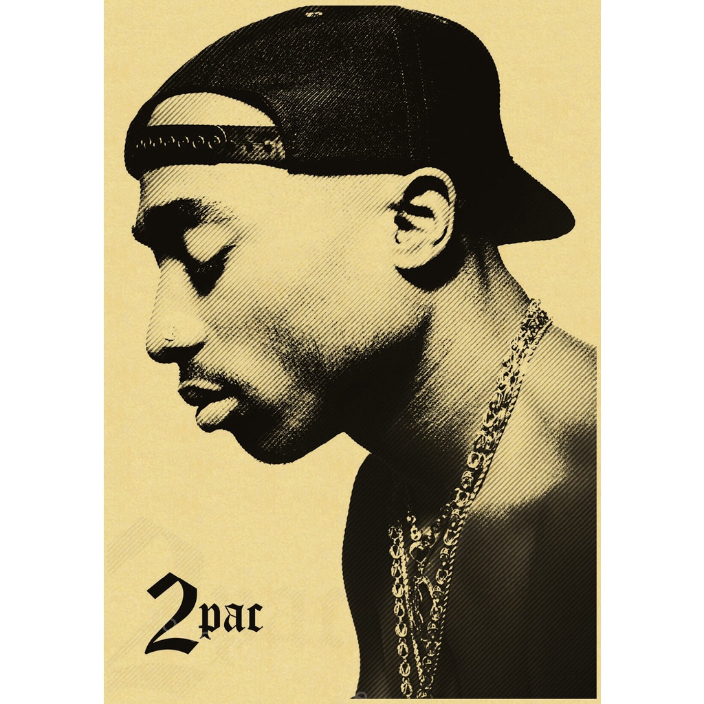 Hip Hop Singer Tupac Póster Retro Papel Kraft 2PAC Prints Posters ...