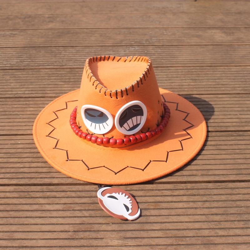 One Piece Portgas D Ace Hats Anime Cosplay Cowboy Cap for Kids Adult ...
