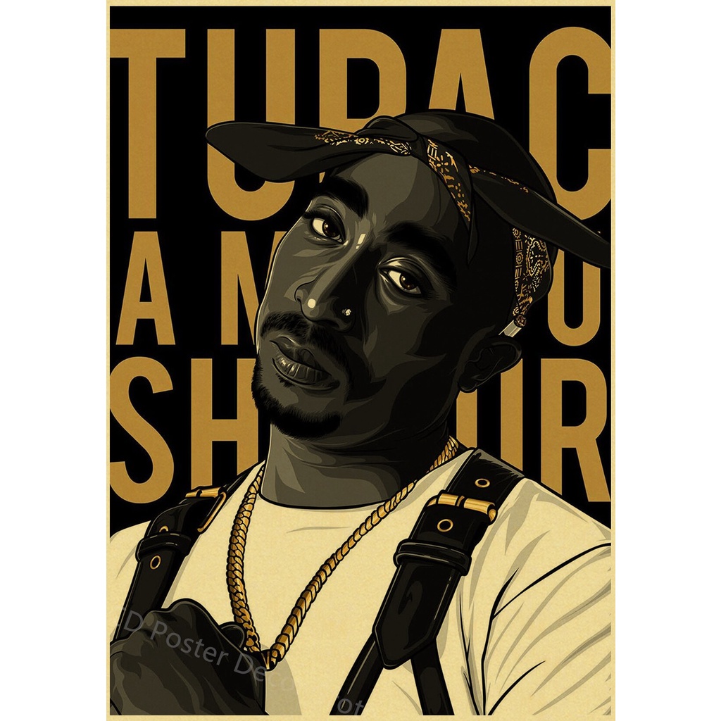 Hip Hop Singer Tupac Póster Retro Papel Kraft 2PAC Prints Posters ...
