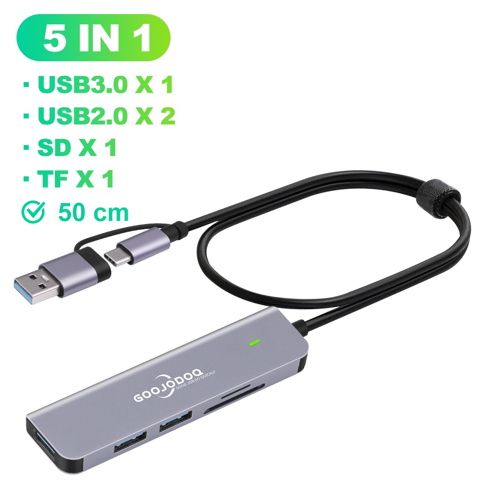 2 En 1 5 Puertos USB 3.1 Tipo C De Alta Velocidad Hub Con 3.0 2.0 5Gbps TF SD Reader Slot PD ...
